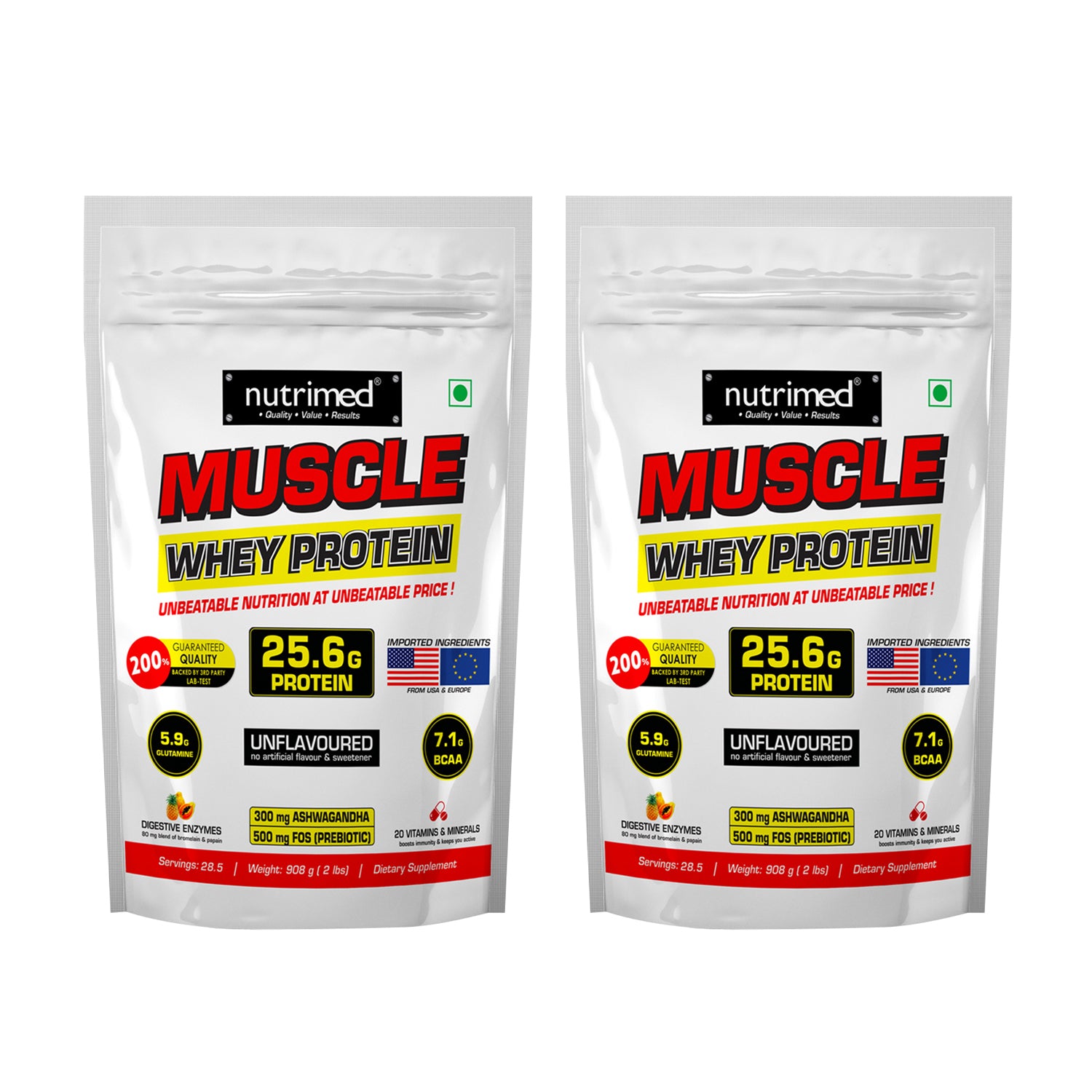 Muscle Whey Protein - 2lbs+2lbs